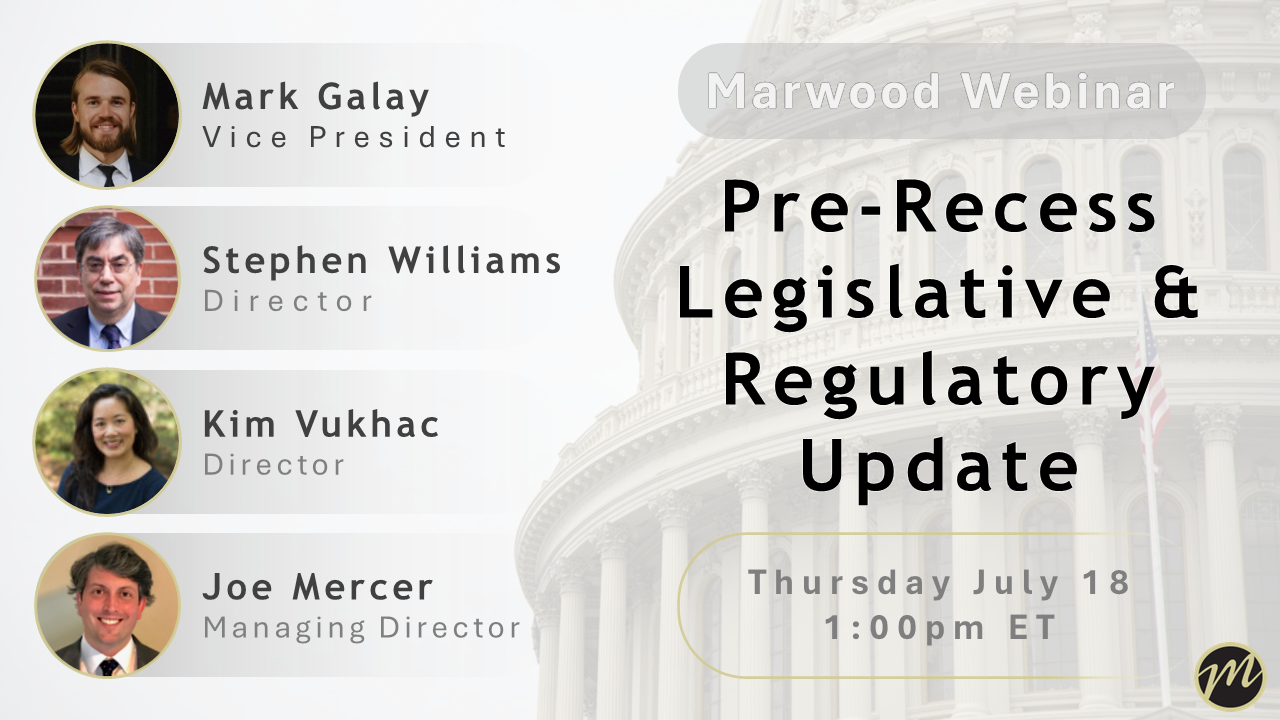 Pre-Recess Legislative & Regulatory Update | July 2024 | Marwood Group